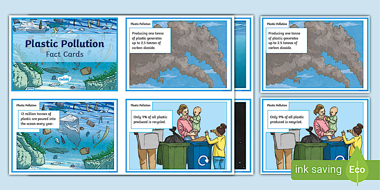 Plastic Pollution Fact Cards (Teacher-Made) - Twinkl