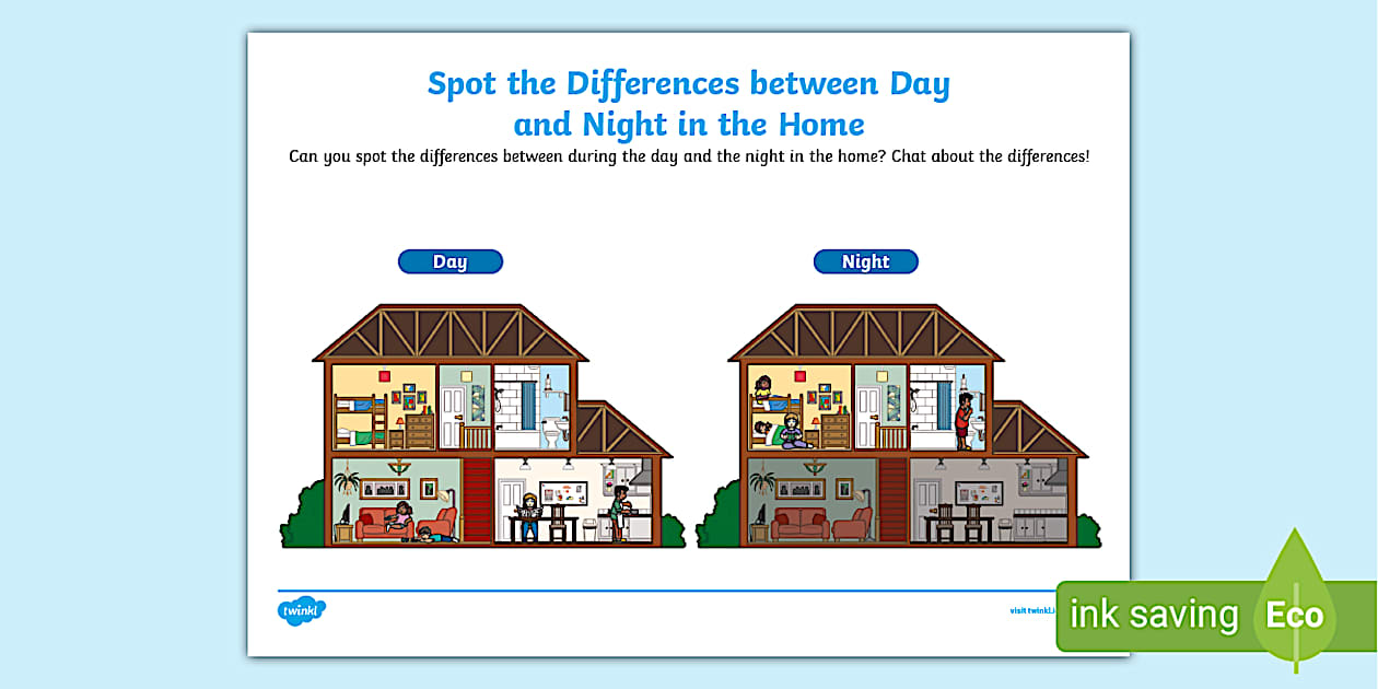 Spot the Difference in the Home between Day and Night!