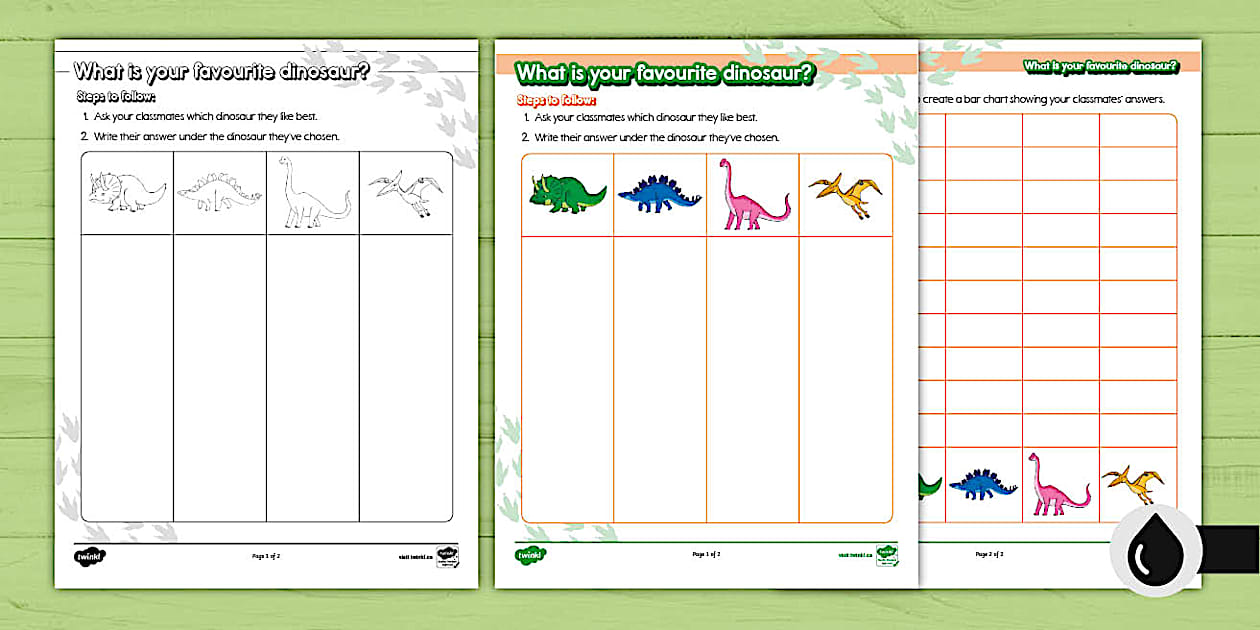 Dinosaur Bar Graph Activity (teacher made) - Twinkl
