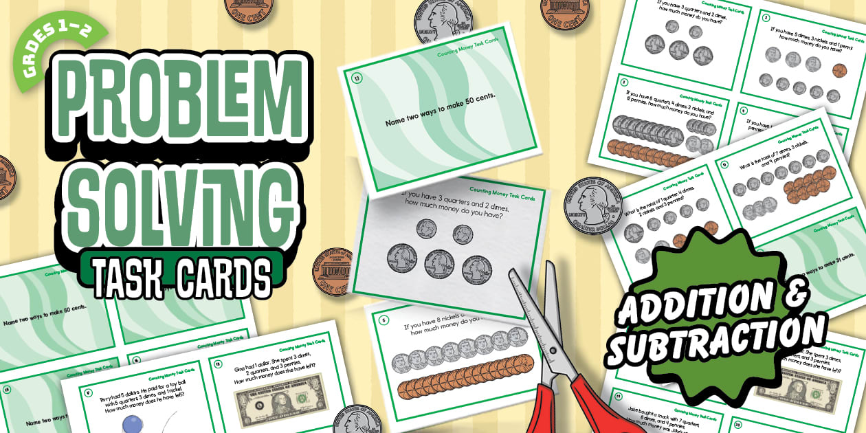 Printable PDF Money Task Cards for Students | Twinkl USA