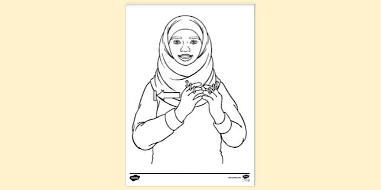 BSL Child Spelling Colouring Sheet | Colouring Sheets