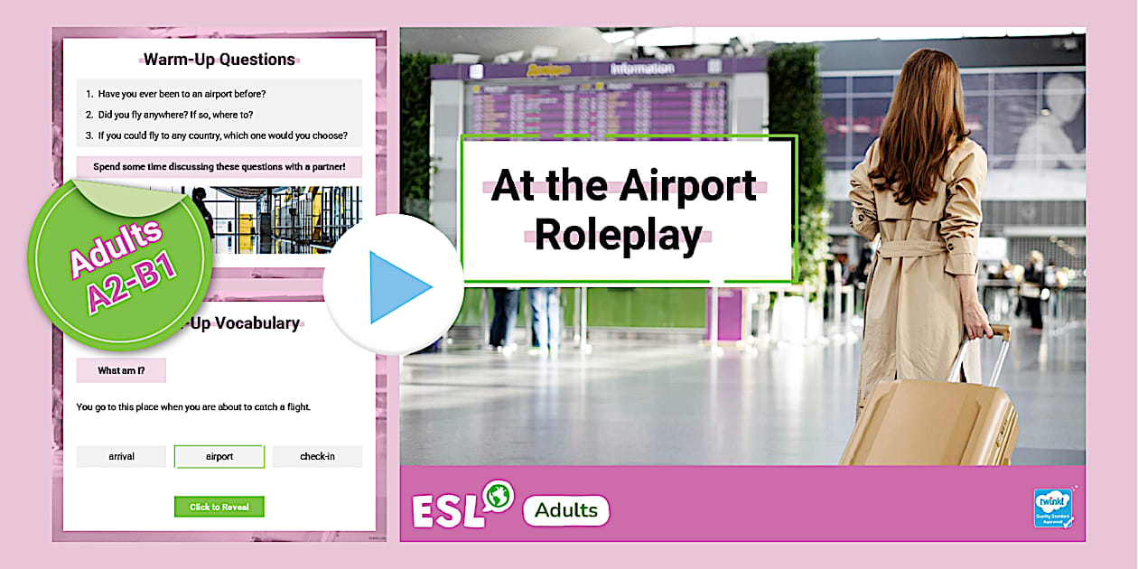 ESL At the Airport Roleplay [Adults, A2-B1] - Twinkl