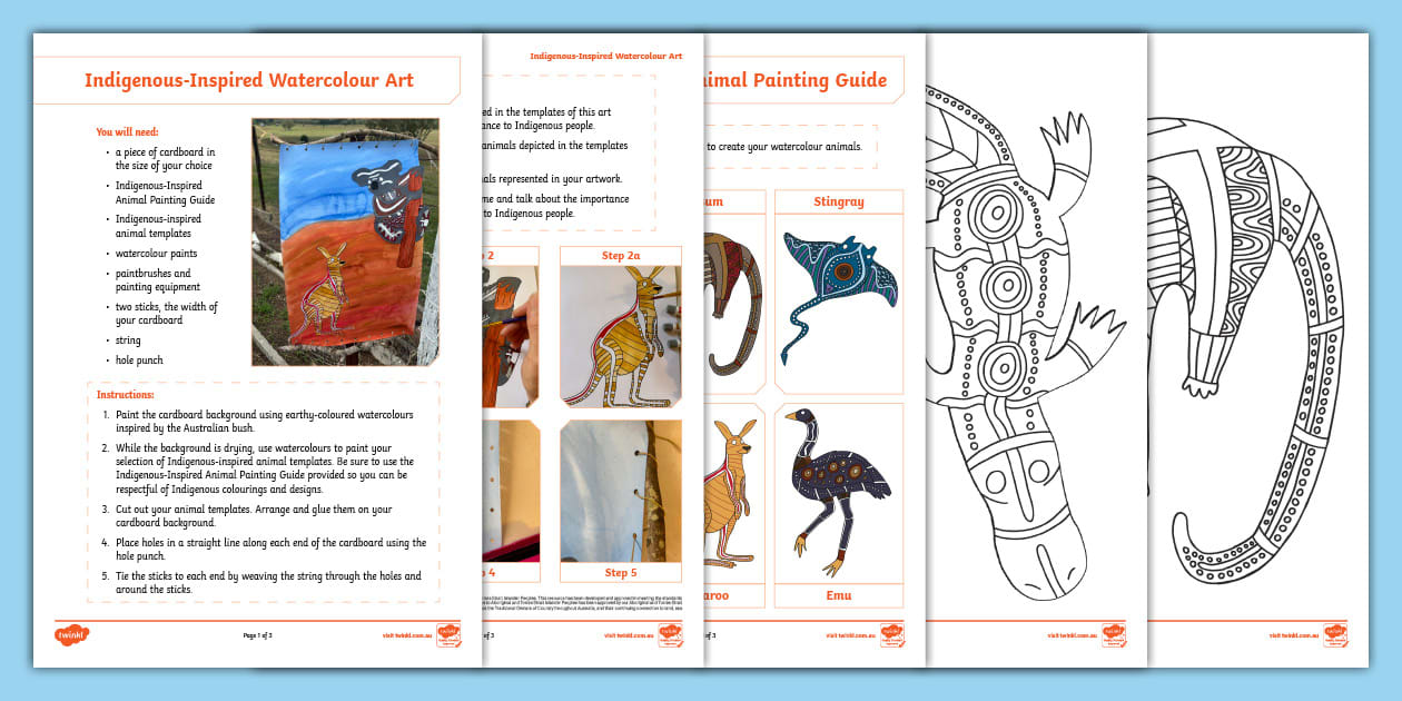 Indigenous Inspired Watercolour Art (teacher made) - Twinkl