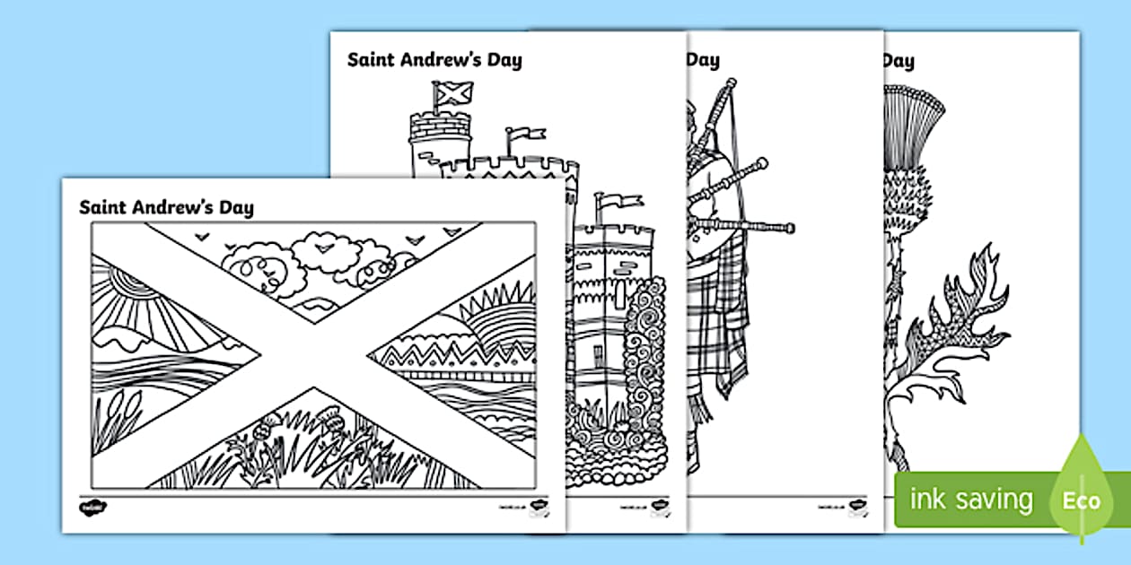 St Andrew's Day Scottish Mindfulness Colouring Pages