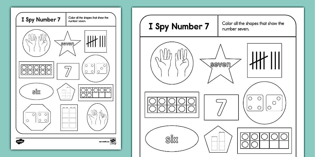 Number Sense I Spy Number 7 Activity - Twinkl