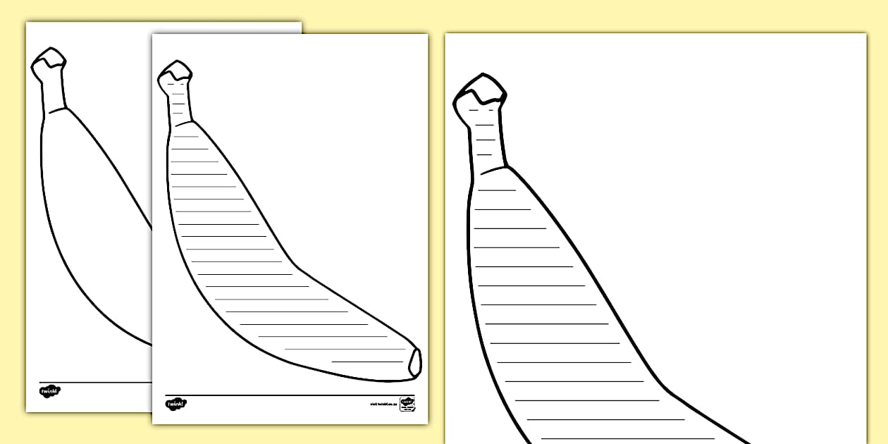 Banana Writing Template (Hecho por educadores) - Twinkl