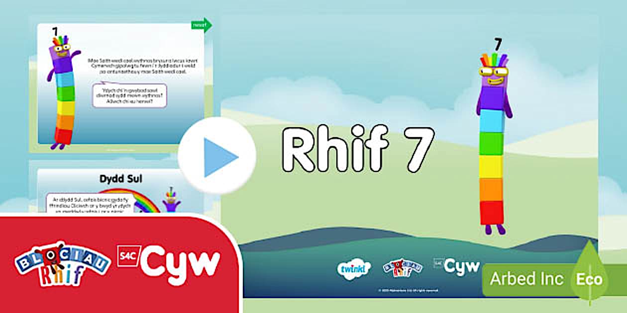 FREE! - Blociau Rhif: Pŵerbwynt Rhif Saith Lwcus - Twinkl