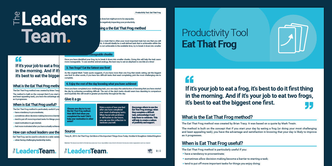 Productivity Tool: Eat That Frog - Leaders