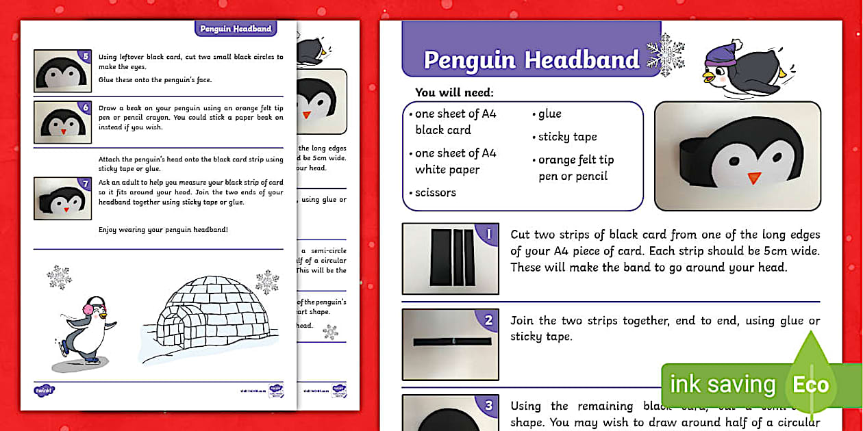 Penguin Headband (teacher made) - Twinkl