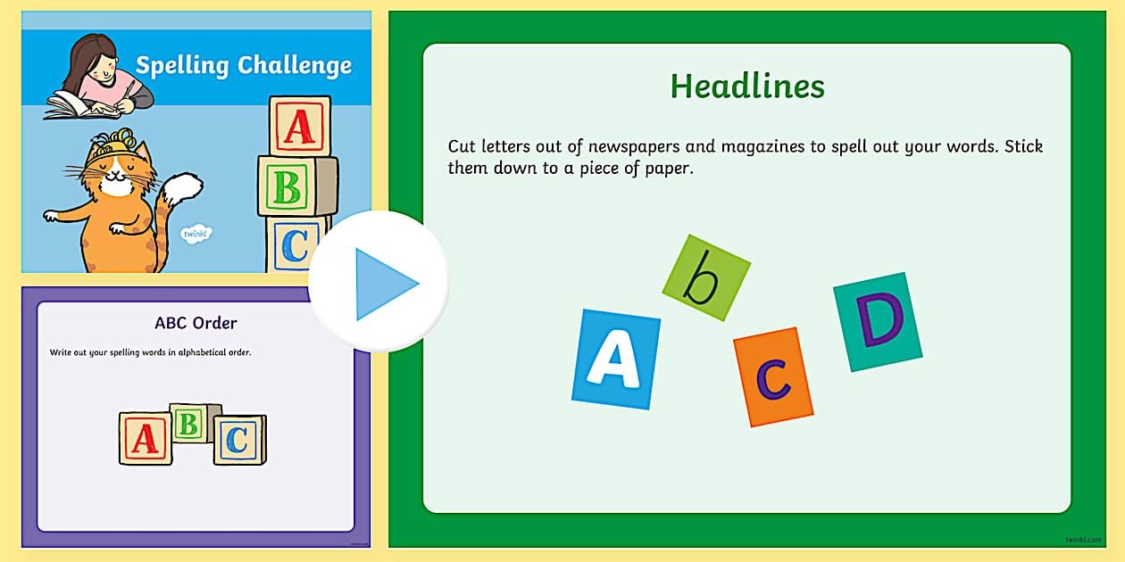 Spelling Challenge PowerPoint - ESL Spelling Challenge