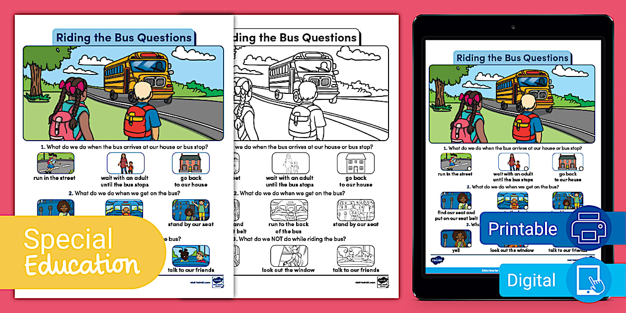 Life Skills: Riding the Bus for Special Education - Twinkl