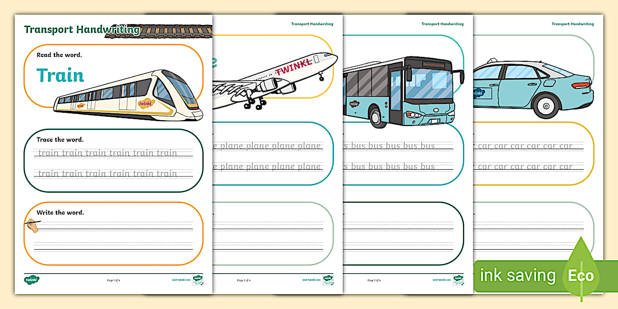 Transport Handwriting Worksheets | Twinkl Resources - Twinkl