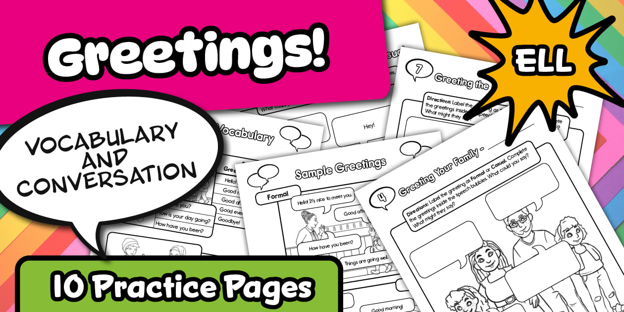 ESL Conversation Greetings Worksheets | Twinkl USA - Twinkl
