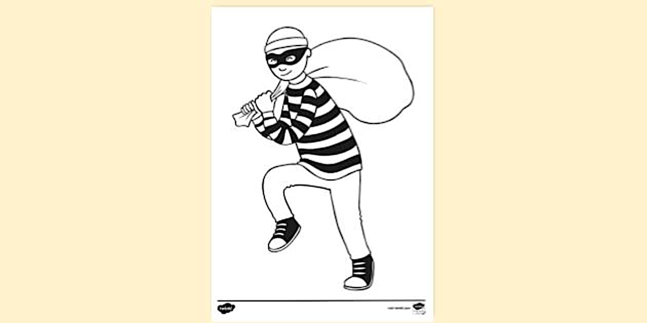 Burglar | Colouring Sheets (teacher made) - Twinkl