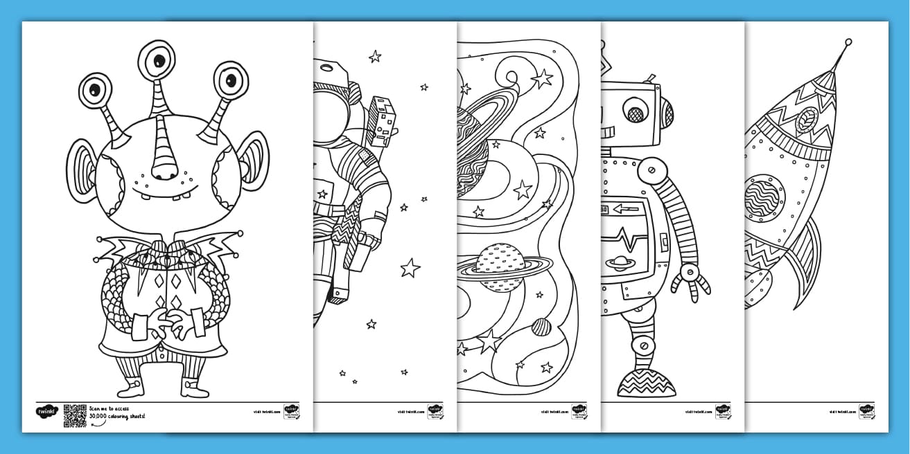 Mindfulness Space Colouring Pages