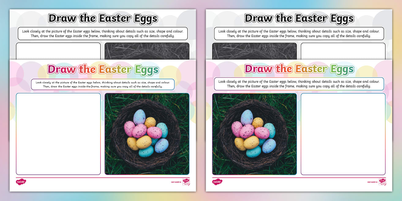 Draw the Easter Eggs Worksheet