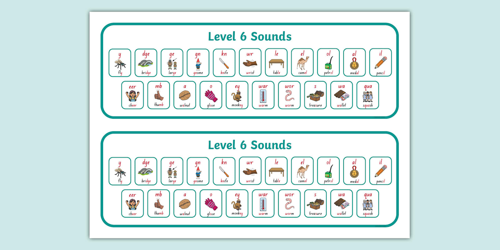 Level 6 Phonics Sounds Strip