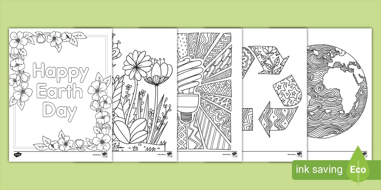 Earth Day Mindfulness Colouring Pages