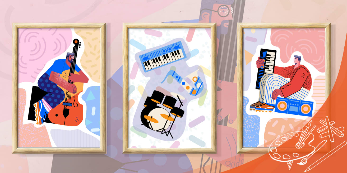 Music Illustrated Posters Pack | Twinkl Art Gallery
