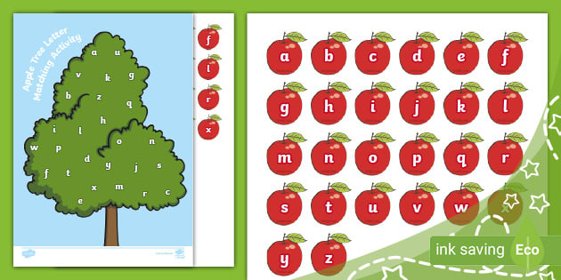 Apple Tree Letter Matching Activity