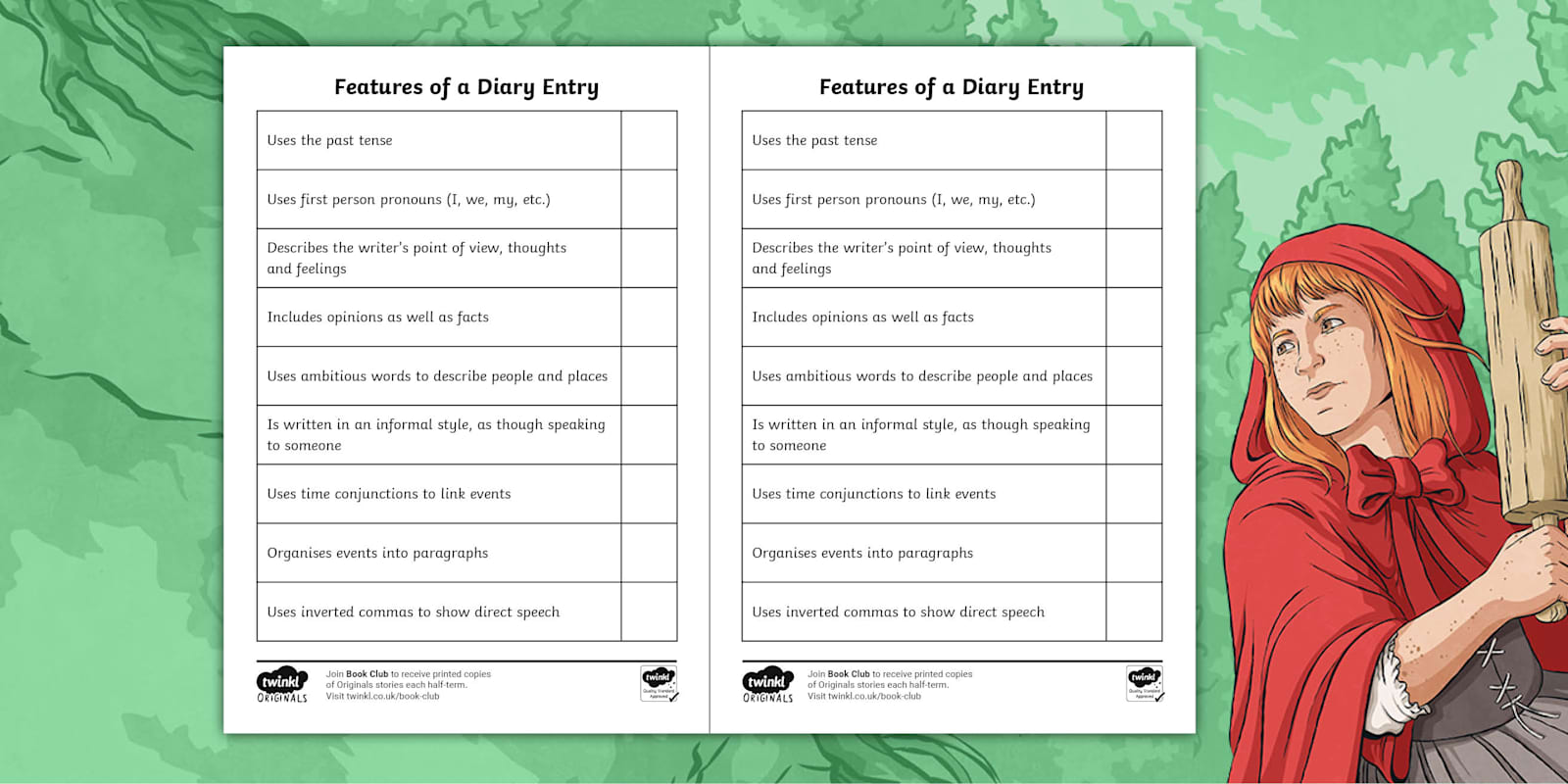 Features of a Diary Writing Entry Checklist | Twinkl