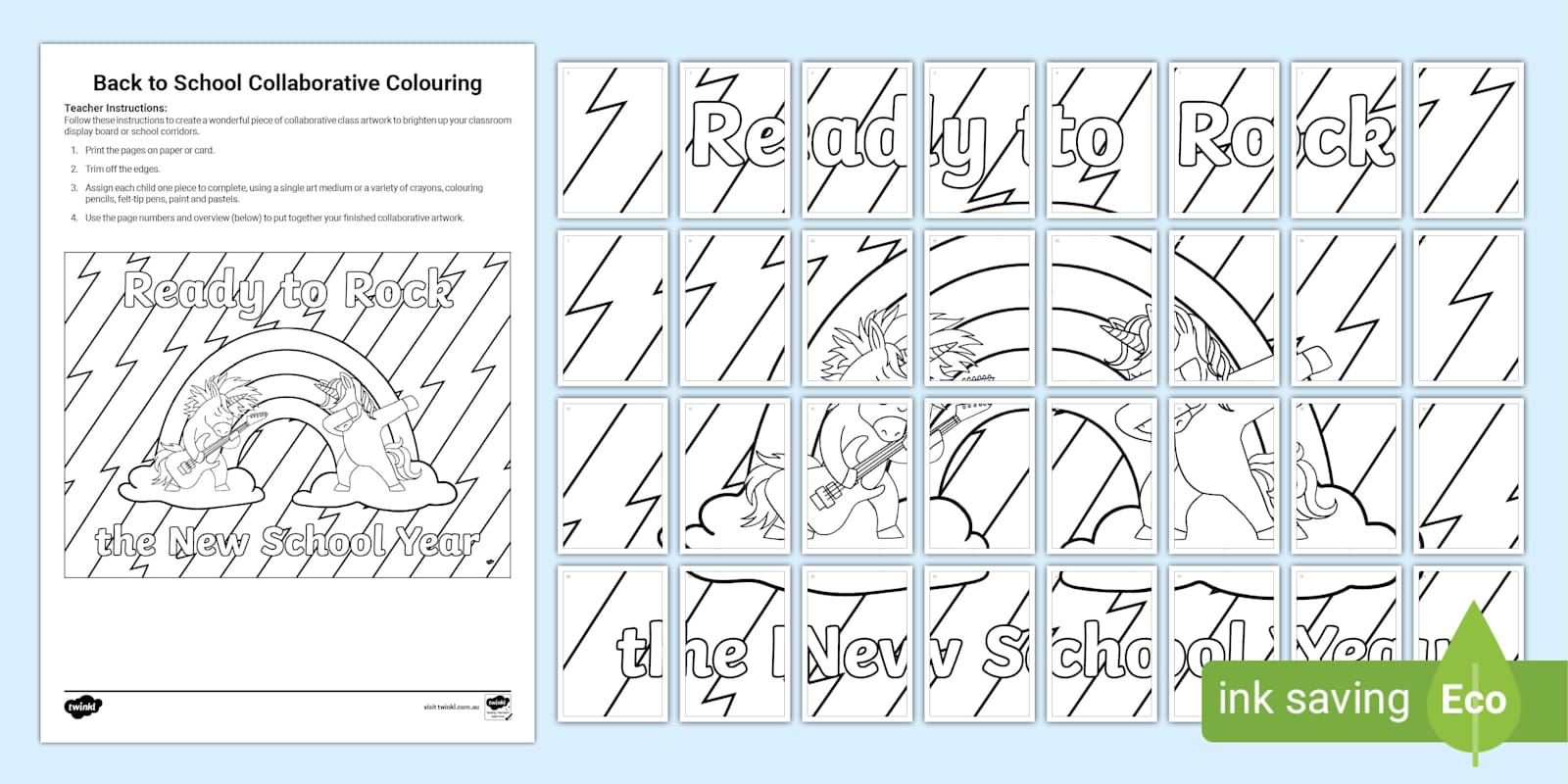 Back to School Collaborative Colouring