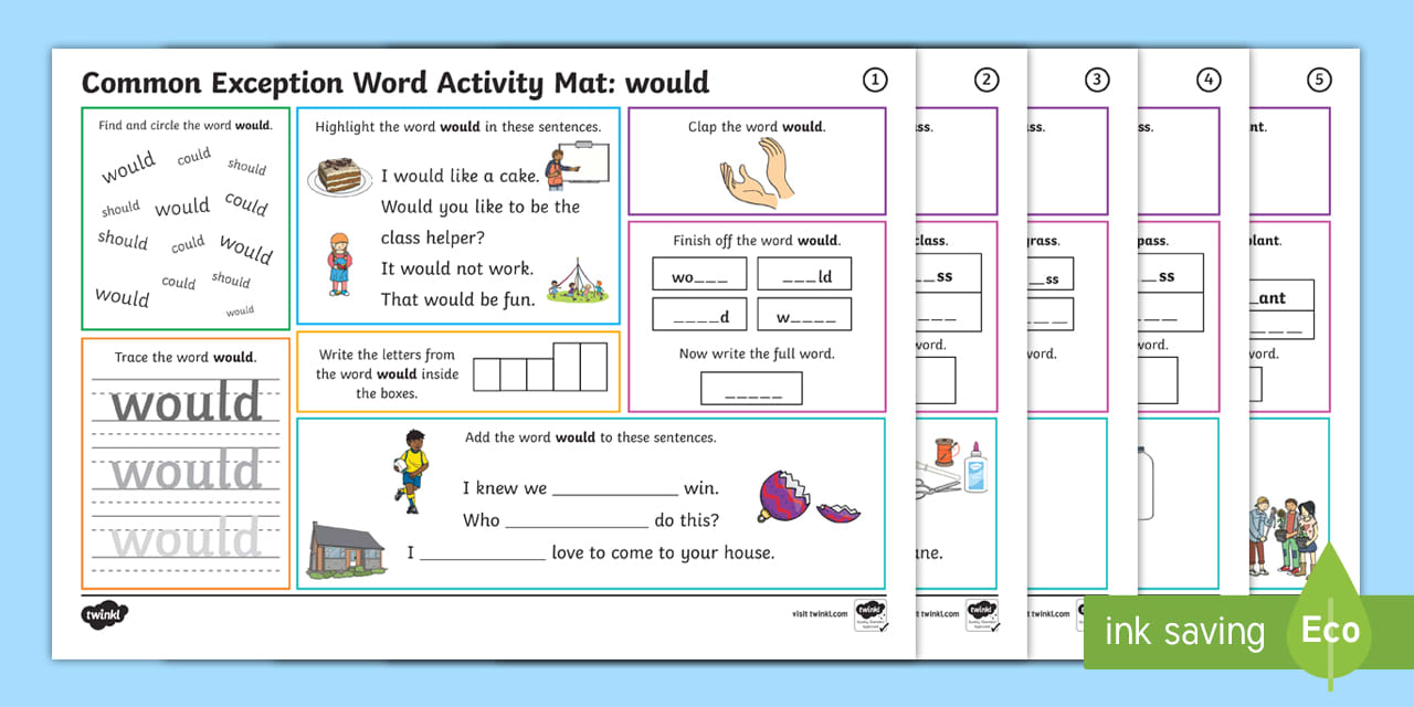 Year 2 Common Exception Word Activity Mat Pack 7 - y2, ks1, Morning ...