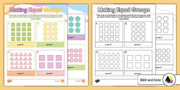 Second Grade Making Equal Groups Worksheet