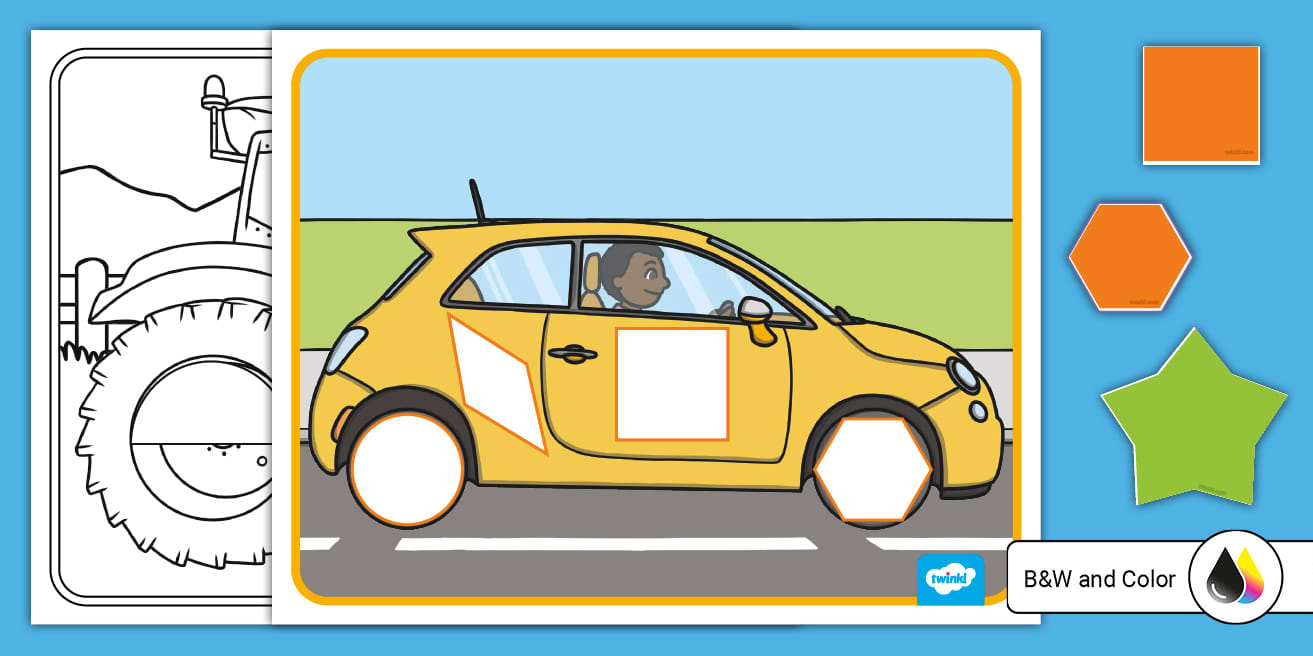 Transportation 2D Shape Sorting Worksheet