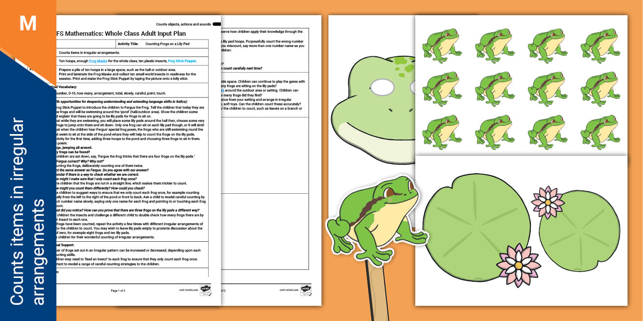 EYFS Maths: Counting Frogs on a Lily Pad Whole Class Adult Input Plan ...