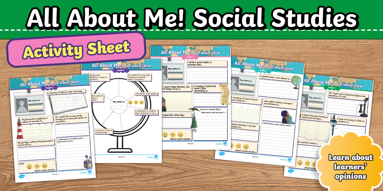 All About Me Social Studies Activity Sheet