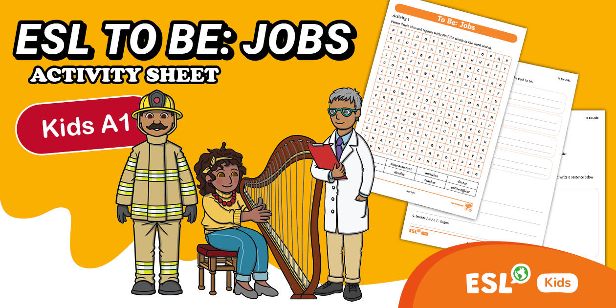 ESL To Be: Jobs Activity Sheet [Kids, A1]