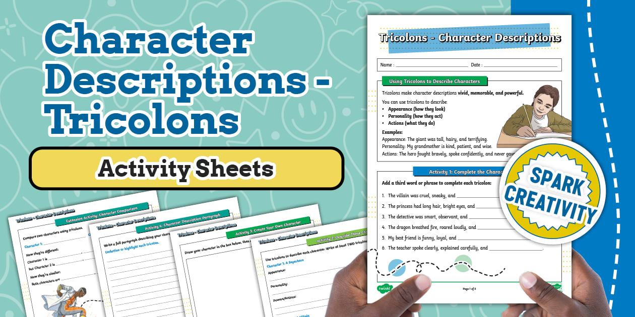 Character Description Activity - Tricolons