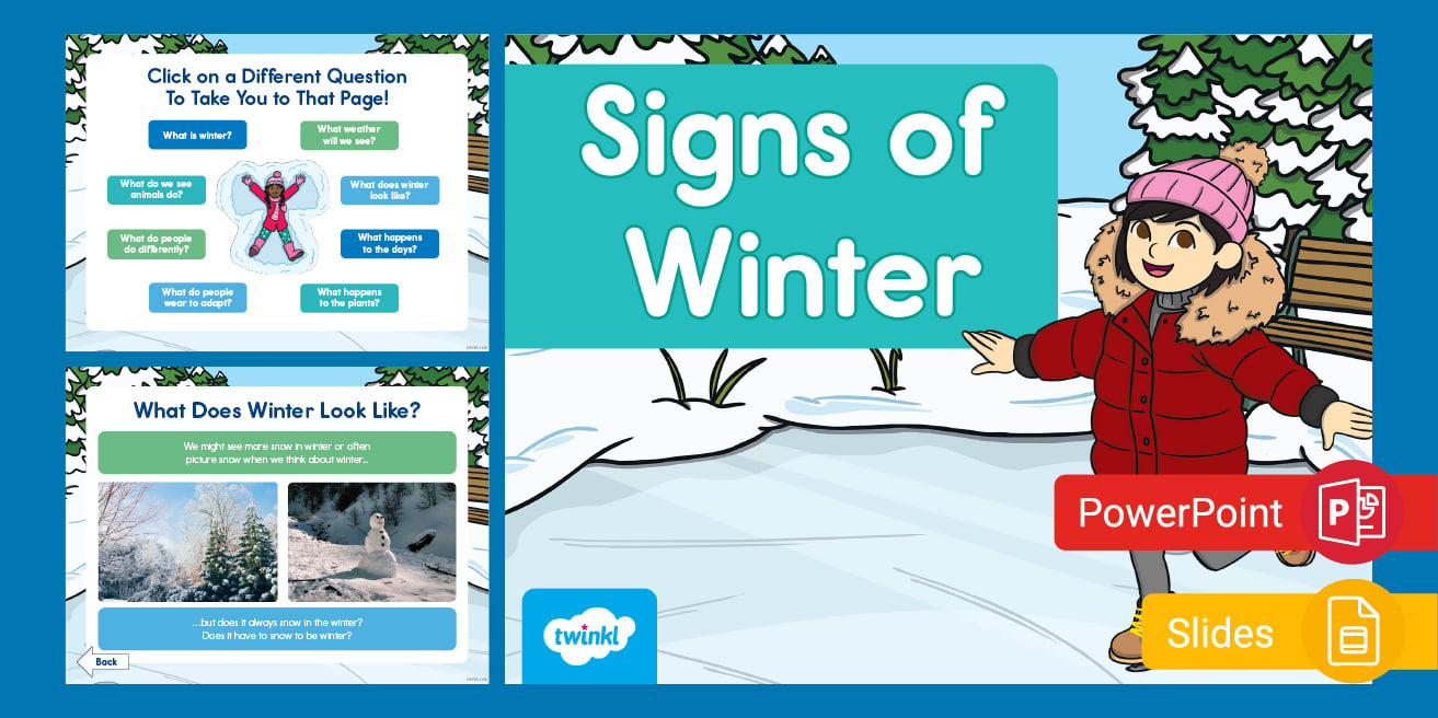 Signs of Winter PowerPoint | Kindergarten Resource | Twinkl