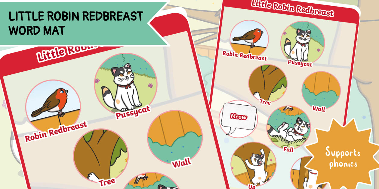 Little Robin Redbreast Foundation Word Mat