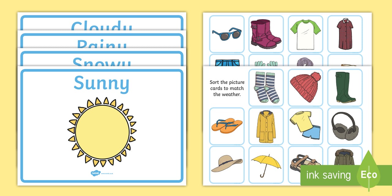 Weather Clothes Sorting Activity