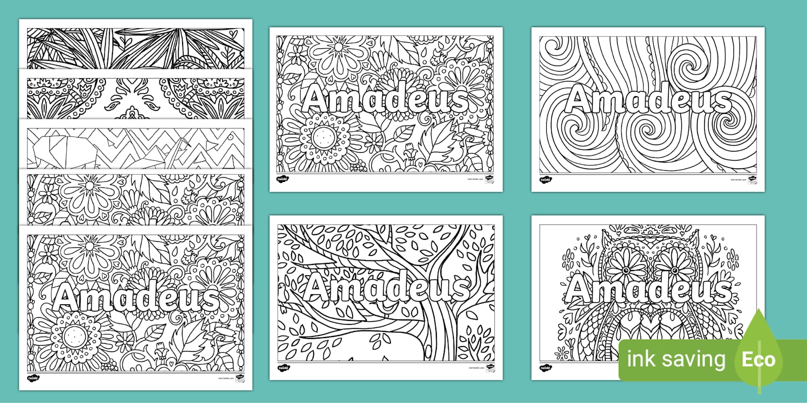 Amadeus Mindfulness Name Colouring Activity