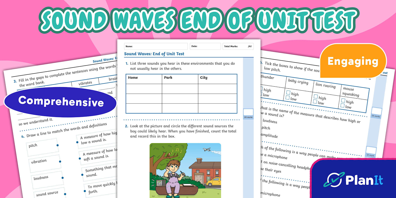 Year 2 Science Sound Waves End of Unit Test