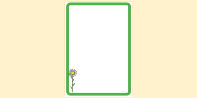 Daisy Flower Page Border | Page Borders | Twinkl
