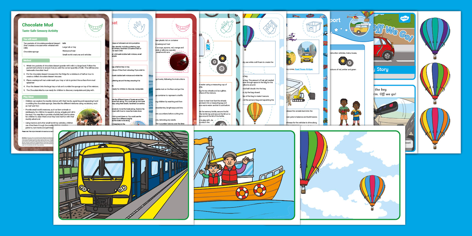 Vehicles and Transport Sensory Activities Pack