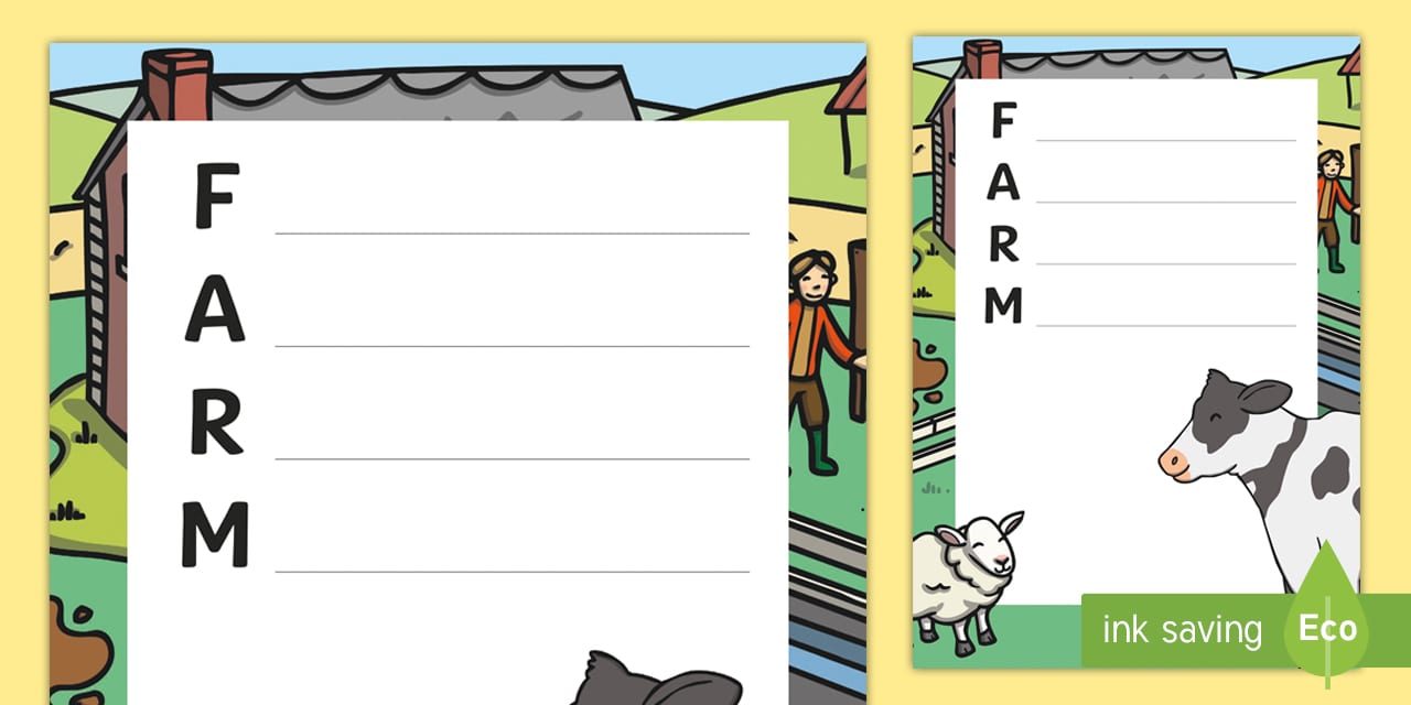 Write a Farm Animals Poem | Farm Acrostic Poem Template