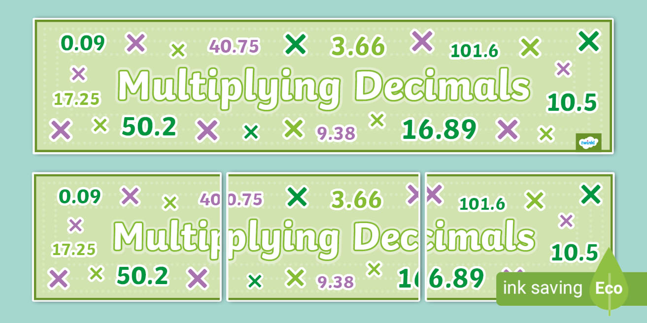 Multiplying Decimals Display Banner