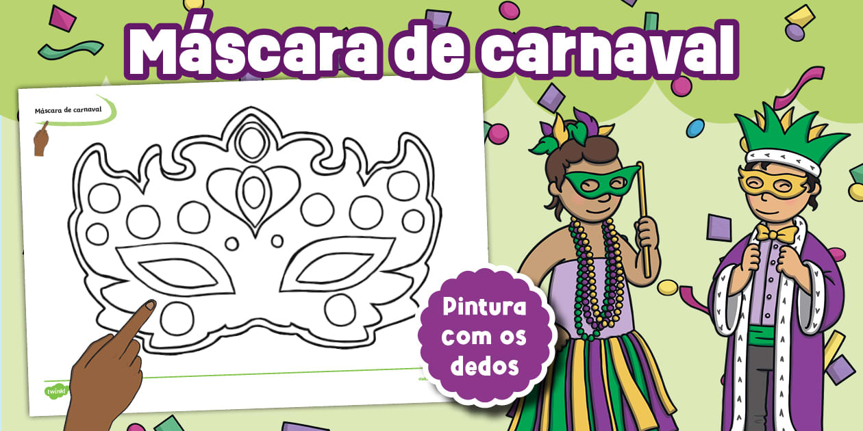 Máscara de carnaval - Pintura com o dedo