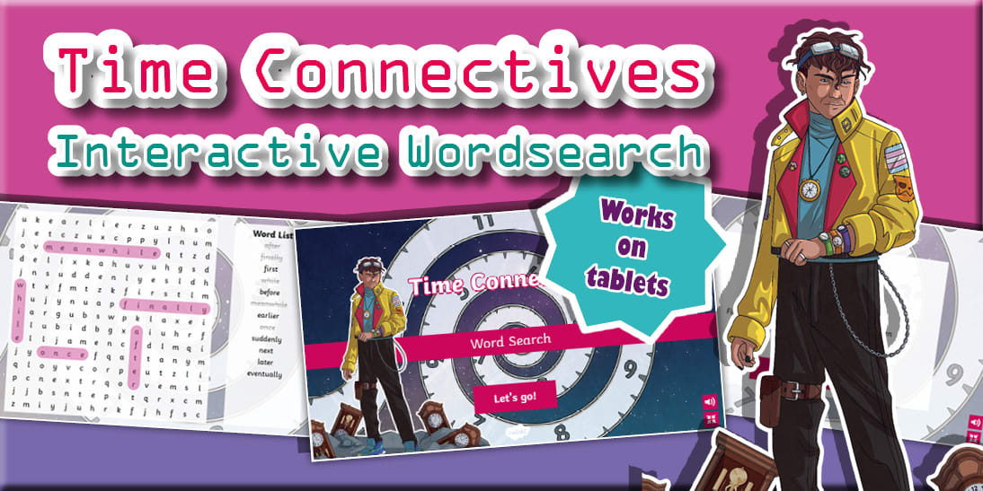 Time Connectives Interactive Wordsearch