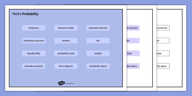 Years 7-10 Maths Word Mat: Probability