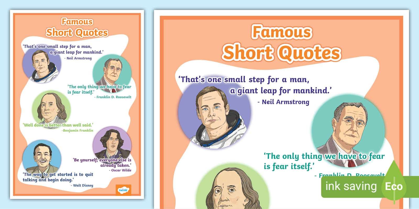 Famous Short Quotes Display Poster