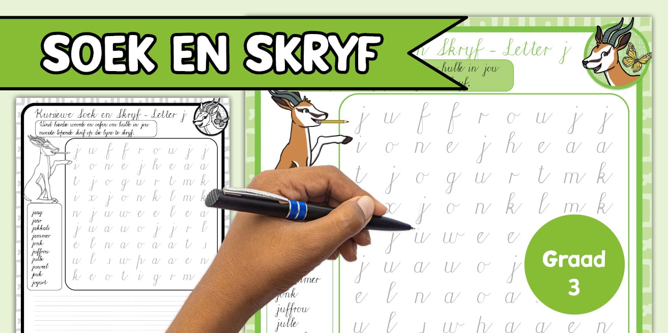 Gr 3 - Afrikaans - Handskrif Soek en Skryf: Letter j (KABV-belyn)