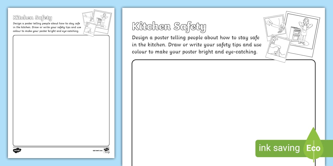 Design a Kitchen Safety Poster Activity - KS1 - Twinkl