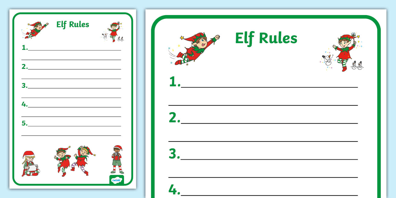 Write Your Own Elf Rules Activity