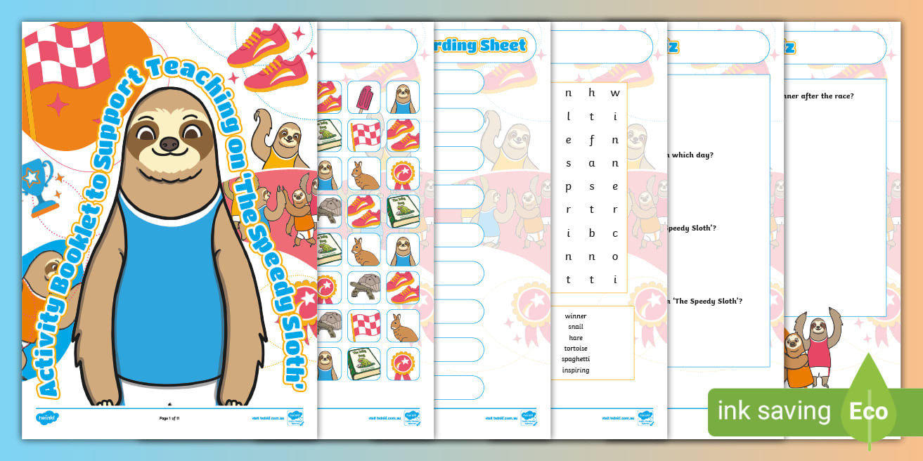 F-2 Activity Booklet to Support Teaching on 'The Speedy Sloth'